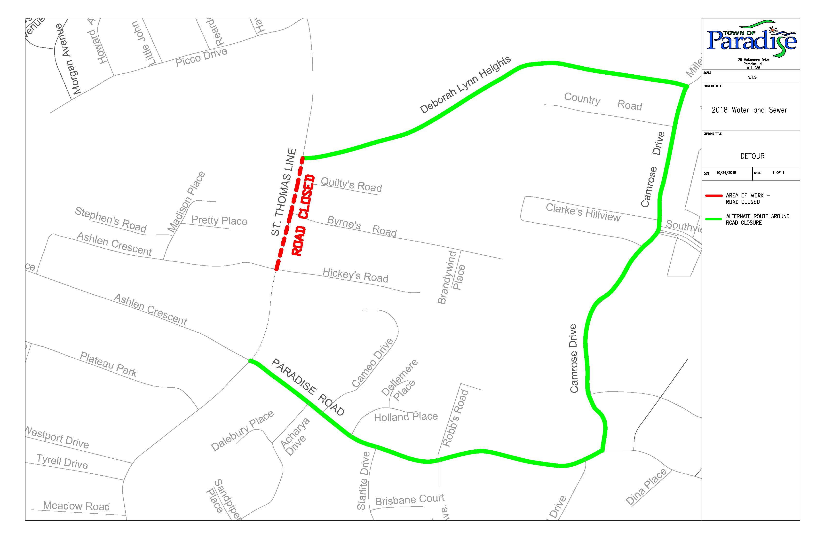 Road Closure for Section of St. Thomas Line Effective Monday, November ...